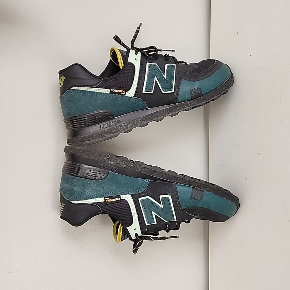 New Balance 574t Black Trek Green Men's 10.5 - Gem